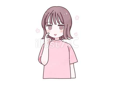 照れる女子イラスト No 23406278｜無料イラスト・フリー素材なら「イラストac」