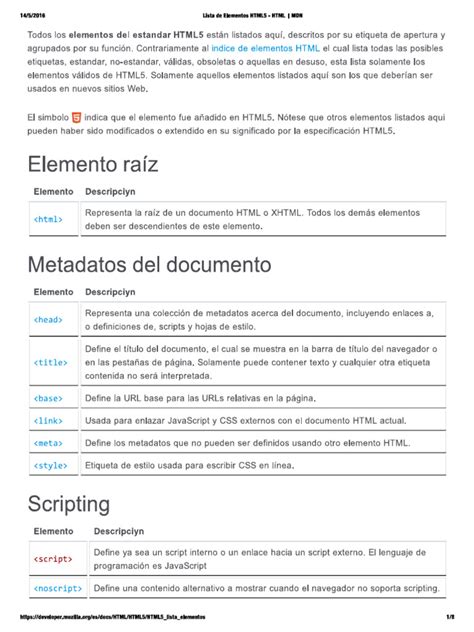 elementos html5 pdf