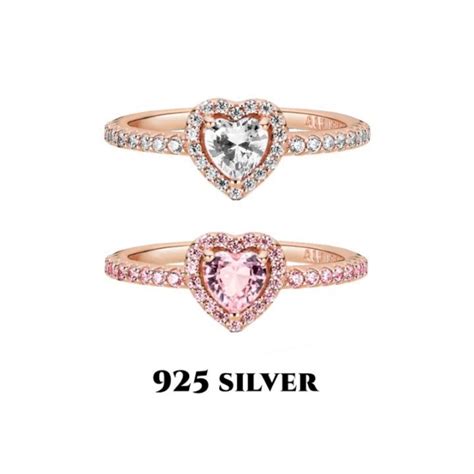 Pandora แหวน เงิน แหวนเพชร แหวนแฟชั่น Heart Ring เครื่องประดับแฟชั่น