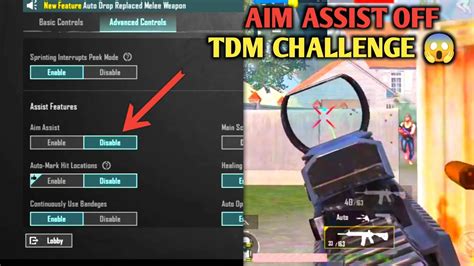 Aim Assist Off 😱 Tdm Challenge Bgmi Youtube