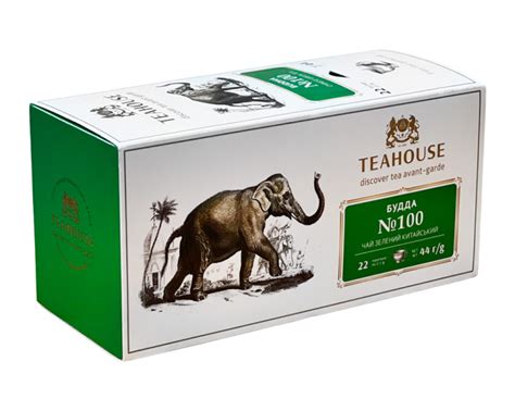 Чай Teahouse Будда Слон (зелений чай у пакетиках), 44 г (22шт*2г ...