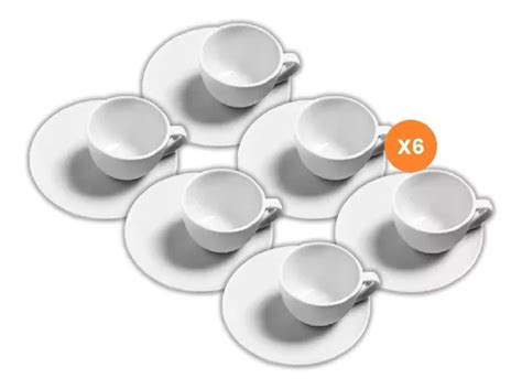 X6 Taza Desayuno Con Plato Línea 1900 Porcelana Tsuji Envío gratis