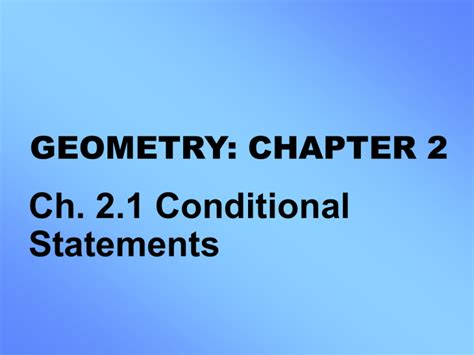 Geometry Conditional Statements Chapter