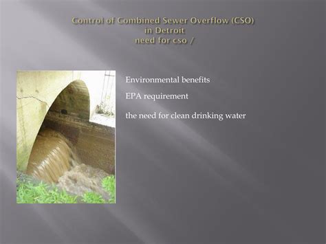 Ppt Control Of Combined Sewer Overflow Cso In Detroit Need For Cso