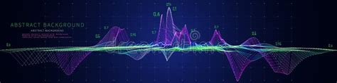 abstract background contain color poly grid and data on dark blue