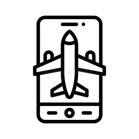 Airplane App Icon Mobile Application Vector Illustration Stock Vector Illustration Of