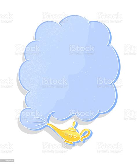 흰색 배경에 빈티지 스타일의 골드 램프와 연기의 구름 벡터 추상 요소입니다 휴일 장식 개념입니다 빛 빛 효과 3차원 형태에 대한 스톡 벡터 아트 및 기타 이미지 Istock