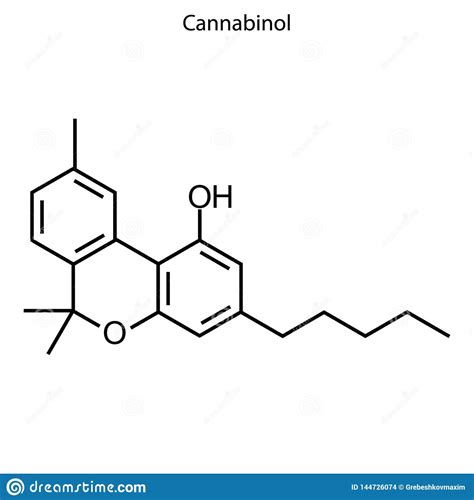 Cannabinol Molecule 3d Molecular Structure Ball And Stick Model
