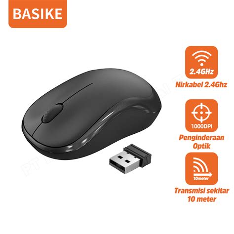 Basike Murah Mouse Wireless 2 4ghz 1000dpi Wireless Silent Click Ultra Tipis Portable Optical