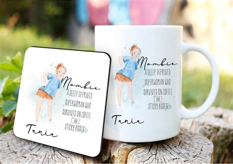 Mombie Mum Mug And Coaster Set Tea Or Coffee Drinkers Etsy