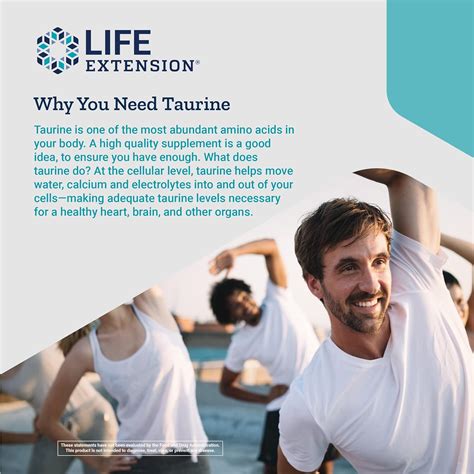Life Extension Taurina 1000 Mg Para Músculos Hígado Corazón Nervios