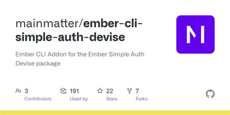 Github Mainmatterember Cli Simple Auth Devise Ember Cli Addon For