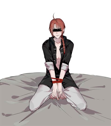 Rule 34 Ahoge Bishonen Blindfold Bound Bound Wrists Braid Braided