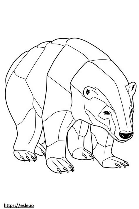 Badger Cute Coloring Page