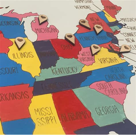 Custom Map Custom Travel Map Usa Map Custom Wood Map Custom Map