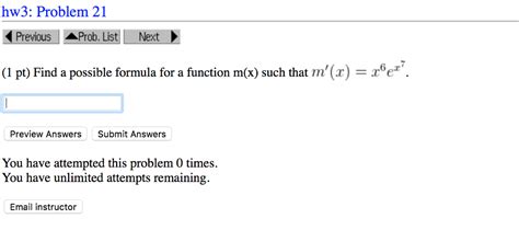 solved find a possible formula for a function m x such that