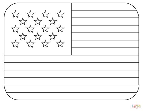 Hoja Para Colorear De La Bandera De Los Estados Unidos Imagen De