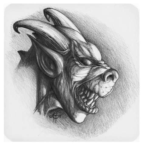 Gargoyle Face Drawing