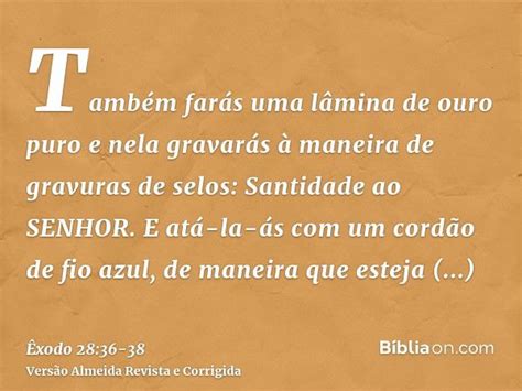 Êxodo 2836 38 Bíblia