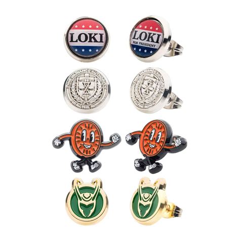 Loki Stud Earrings 4 Pair Pack