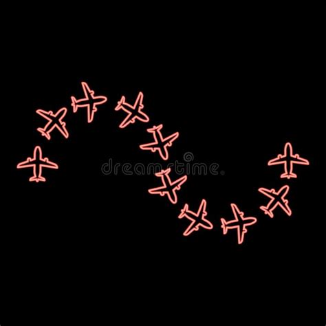 Neon Route Red Color Vector Illustration Image Flat Style Stock Vector Illustration Of Travel