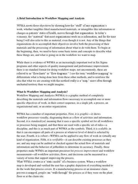 A Brief Introduction To Workflow Mapping And Analysis Pdf Workflow