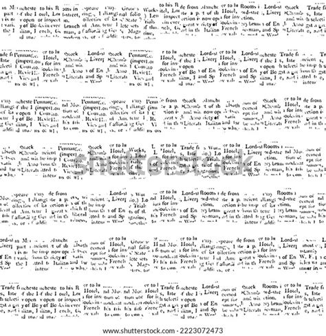 Newspaper Pattern Small Font Handwriting Pattern Stock Vector Royalty