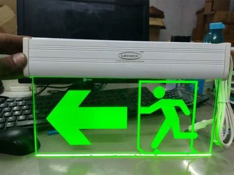 Green Led Fire Exit Sign Board For Inddor Power Consumption Very Low