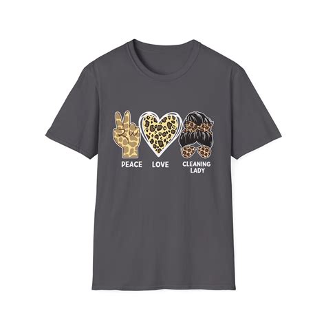 Peace Love Cleaning Lady Housekeeper Expert Housekeeping TShirt ...