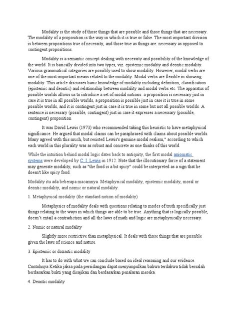 Modality Philosophy Download Free Pdf Modal Logic Metaphilosophy