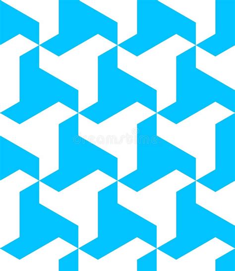 Seamless Blue And White Vector Graphic Of Interlocking Triangular