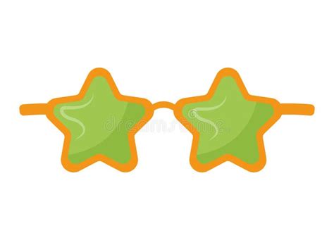 Star Shaped Glasses Isolated On White Background Stock Illustration