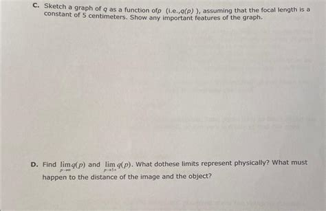 Solved 2 A Convex Lens With Focal Length F Centimeters Will Chegg Com