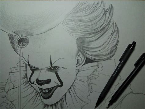 Pennywise Pencil Sketch Portrait Cool Drawings Sketches