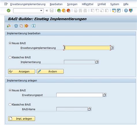 BAdI Implementierung überprüfen Anwendungen