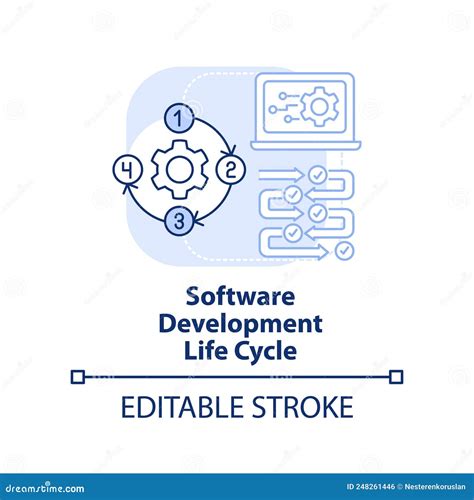 Software Development Life Cycle Light Blue Concept Icon Stock Vector
