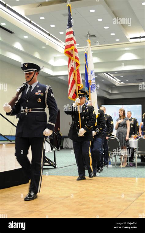 A Joint Service Kentucky National Guard Color Guard Presents The Colors