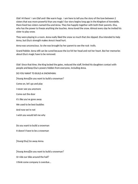 Frozen Script Pdf Frozen Script Pdf