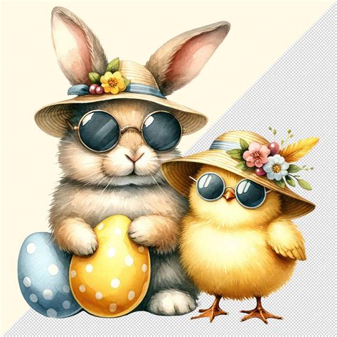 Premium Psd Cute Watercolor Easter Bunny Clipart Illustration