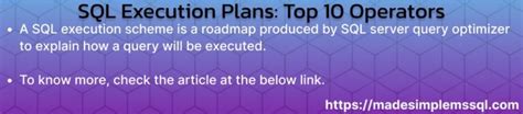 Sql Execution Plans Top 10 Operators Madesimplemssql