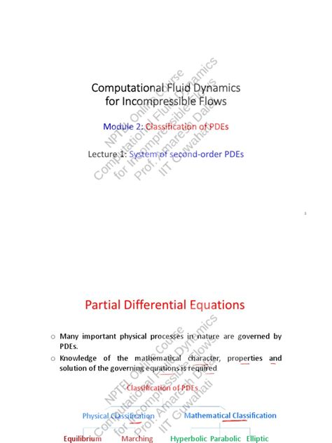 Computational Fluid Dynamics For Incompressible Flows Classification Of Pdes Pdf Partial