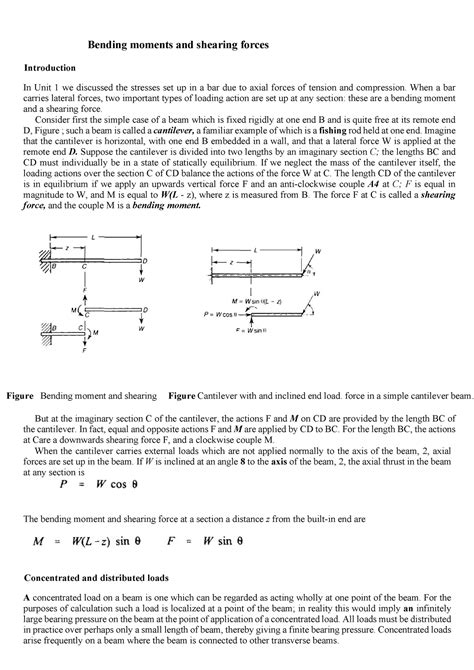 Mechanics Of Solid 3 Bending Moments And Shearing Forces Introduction