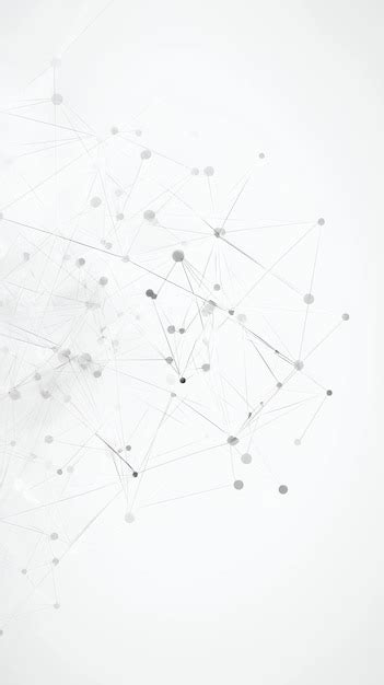 Abstract White Background With Interconnected Dots Premium Ai