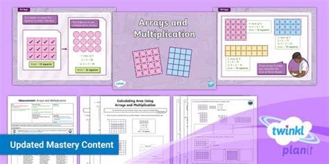 Planit Maths Year 4 Measurement Lesson Pack 5 Arrays And Multiplication