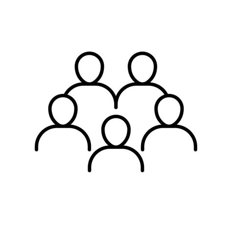 Group Of People Icon Simple Outline Style Staff Crowd People Organisation Management