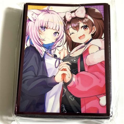 新品50枚 ホロライブ 猫又おかゆ 戌神ころね カードスリーブ おかころ②手繋ぎ メルカリ