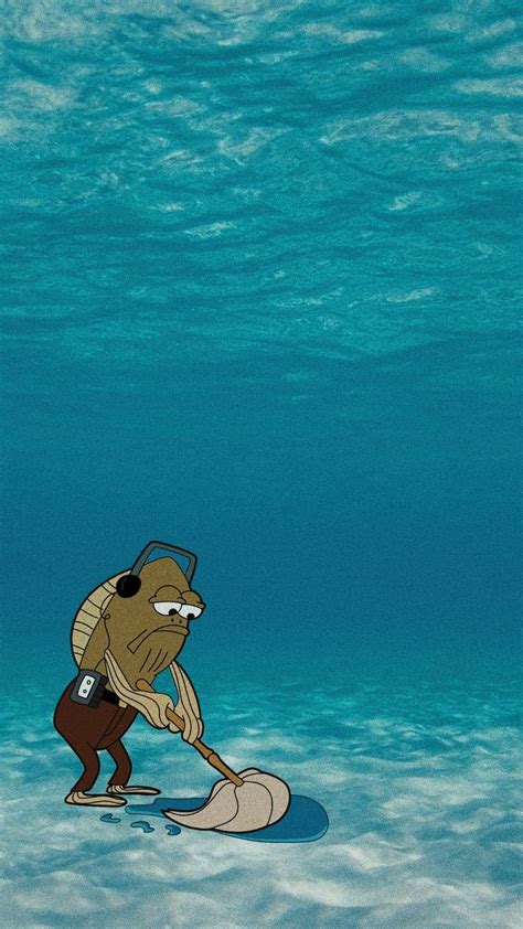Spongebob Mopping Wallpaper Ilustraciones Foto En Dibujo Pinturas