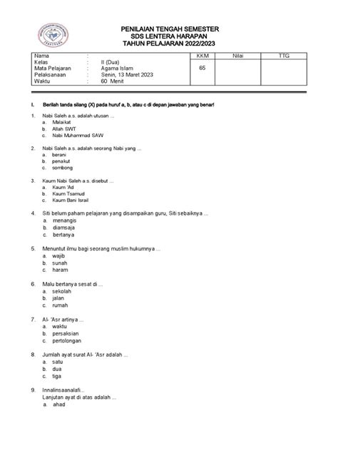 Kelas 2 Pts Genap Agama Islam Pdf
