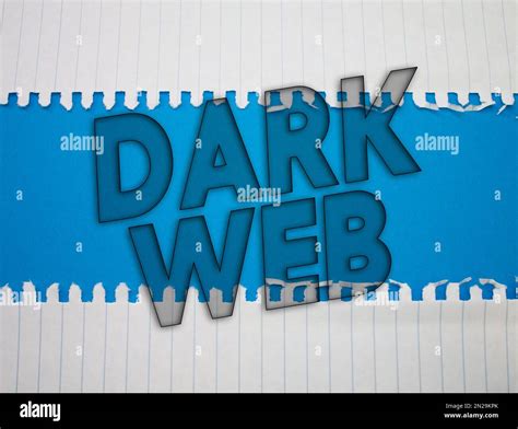 Dark Web Text With Torn Crumpled White Paper On Colored Background