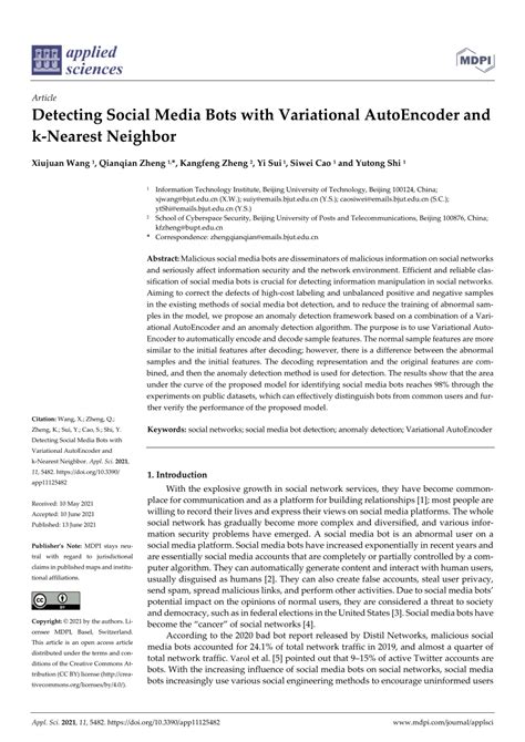 Pdf Detecting Social Media Bots With Variational Autoencoder And K
